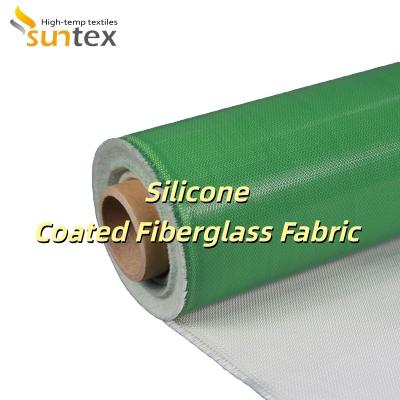 China Double Sided Silicone Coated Fiberglass Fabric Alkali Free Grey Color Fireproof Thermal Insulation Cloth for sale