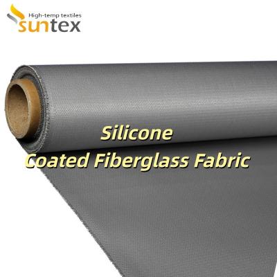 China Double Side Silicone Coated Fiberglass Fabric 0.3mm Thickness 400 g/sqm Weight 1/1.2/1.5m Width Fireproof Insulation Material for sale
