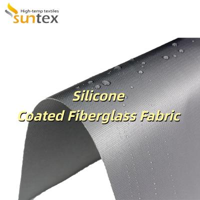 China E-Glass Silicone Rubber Coated Fiberglass Fabric with Temperature Resistance -50°C to 500°C, 400 g/sqm Weight, and 0.3 mm Thickness for Thermal Insulation for sale