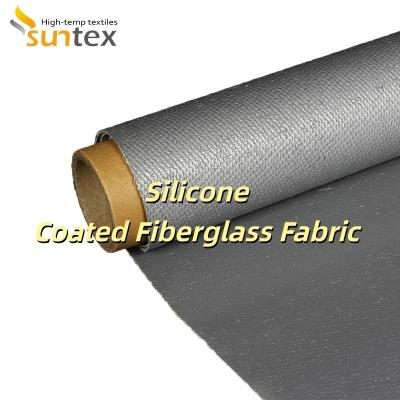 China Flame Retardant Silicone Coated Fiberglass Fabric with Temperature Resistance -50°C to 500°C and 400 g/sqm Weight for sale