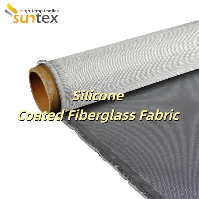 China High Temperature 550°C Resistance Silicone Coated Fiberglass Fabric with 0.3mm Thickness and 400 g/sqm Weight for sale