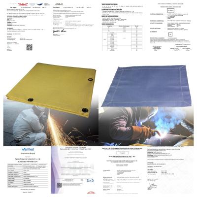 China Double Side PU 17 Oz 16 Mil Welding Blanket Fireproof Thermal Resistant Mat for sale