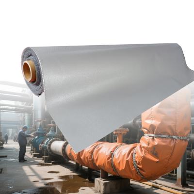 China Grey Color Alkali Free Silicone Coated Fiberglass Fabric with 50 m / 100 m Roll Length for High Temperature Insulation for sale