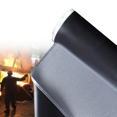 China Fireproof Silicone Coated Fiberglass Fabric with Sparks Resistance and Alkali Free Grey Color for Welding Protection for sale