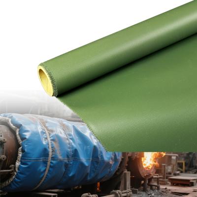 China E-Glass Silicone Rubber Coated Fiberglass Fabric with 50 m / 100 m Roll Length and Alkali Free Properties for Thermal Insulation for sale