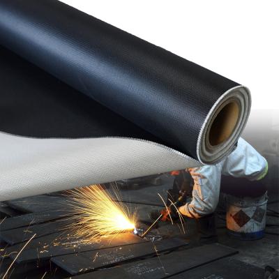 China Grey Thermal Fireproof Silicone Coated Fiberglass Fabric 400 g/sqm 0.3 mm 1 / 1.2 / 1.5 Meter Width for sale