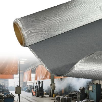 China Alkali Free Grey Color Silicone Coated Fiberglass Fabric with 50 m / 100 m Roll Length for Heat Resistance for sale