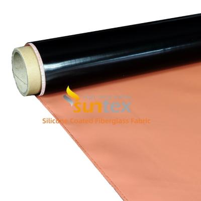 China Double Sided Silicone Coated Fiberglass Cloth with 50 m / 100 m Roll Length Weatherproof and Water Repellent for sale