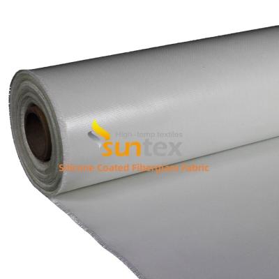 China Weatherproof Water Repellent Silicone Coated Fiberglass Fabric with 50 m / 100 m Roll Length for High Temperature Applications for sale