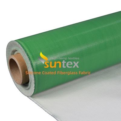 China 0.3 mm Thickness 400 g/sqm Weight Silicone Coated Fiberglass Fabric with 1 / 1.2 / 1.5 meter Width for sale
