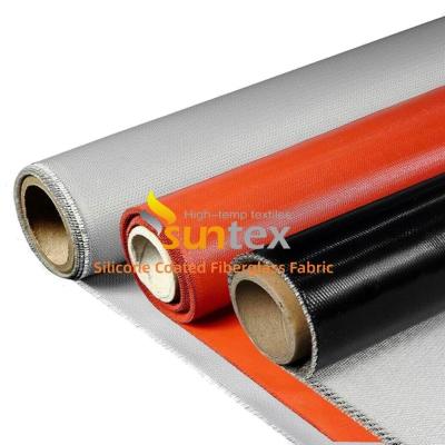 China High Temperature Silicone Coated Fiberglass Fabric with 400 g/sqm Weight and 0.3 mm Thickness in 1 / 1.2 / 1.5 Meter Width for sale