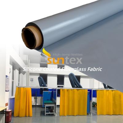 China High Temperature Resistance Silicone Coated Fiberglass Fabric with 400 g/sqm Weight and 0.3 mm Thickness for Fireproofing for sale