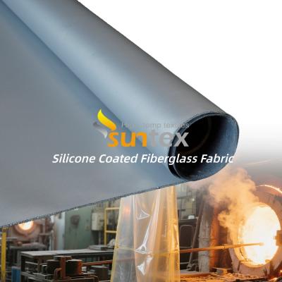 China Heat Insulation Fireproof Silicone Coated Fiberglass Fabric for High Temperature Protection for sale
