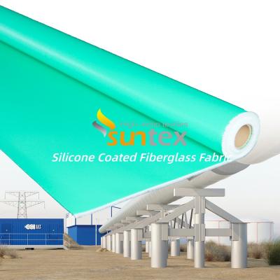 China Temperature Resistant Silicone Coated Fiberglass Fabric with 400 g/sqm Weight and 0.3 mm Thickness for sale