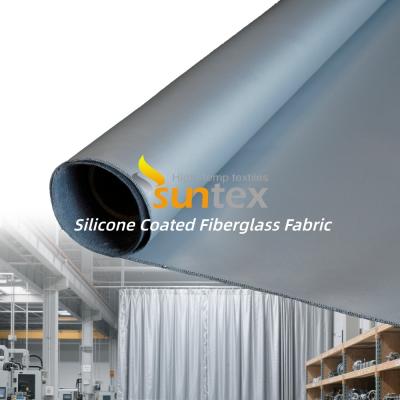 China Heat Insulation Silicone Coated Fiberglass Fabric with 400 g/sqm Weight and 0.3 mm Thickness for Fire Prevention for sale