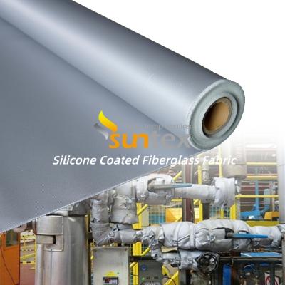China Excellent Insulation Thermal Conductive Silicone Coated Fiberglass Fabric with 50 m / 100 m Roll Length for sale