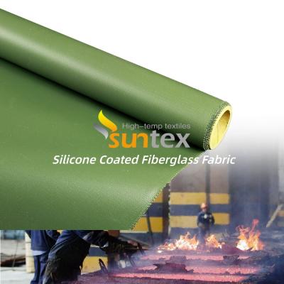 China 1100gsm High Temperature Silicone Coated Fiberglass Fabric for Removable Insulation Jacket with 50 m / 100 m Roll Length for sale