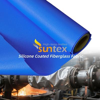 China Double Sided Silicone Coated Fiberglass Fabric with 50 m / 100 m Roll Length and Corrosion Resistance for sale