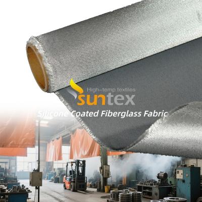 China Liquid Silicone Rubber Coated Double Sided Corrosion Resistant Fiberglass Welding Blanket Fire Retardant for sale