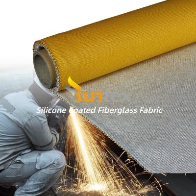 China Double Sided Silicone Coated Fiberglass Fabric with Temperature Resistance -50C to 500C and 50 m / 100 m Roll Length for sale