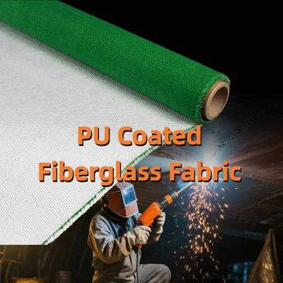 China Dual-Side PU-Coated Fiberglass Fabric | Fire Resistant, 1800°C Rated | Custom Widths for sale