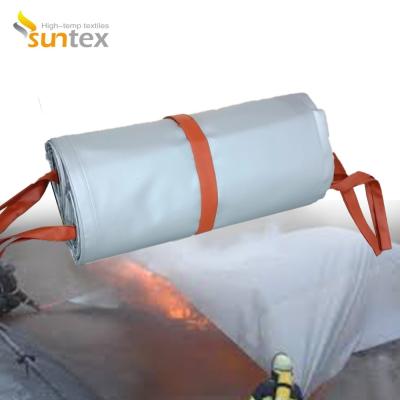 China Extra Large Gray EV Fire Blanket with 550℃/1000℃ Thermal Resistance for Fire Pit Mat for sale