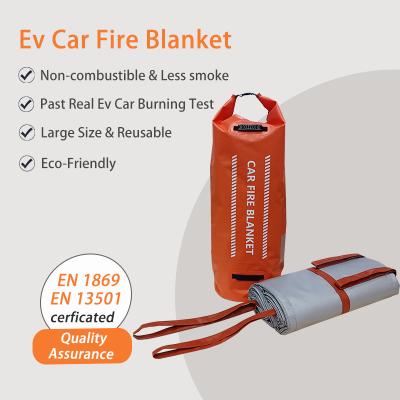 China EV Car Fire Blanket with 550℃/1000℃ Thermal Resistance and Oxygen Deprivation for Electric Vehicles Compliant with EN 13501 European Standards for sale