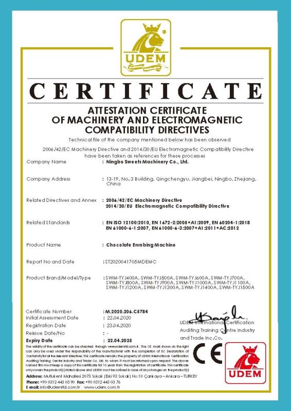 CE - Ningbo Sweets Machinery Co., Ltd.