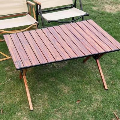 China Wooden Picnic Foldable Table Outdoor Low Egg Roll Table Folding Camping Table Adjustable Beech Wood Dinning Desk for Tra for sale