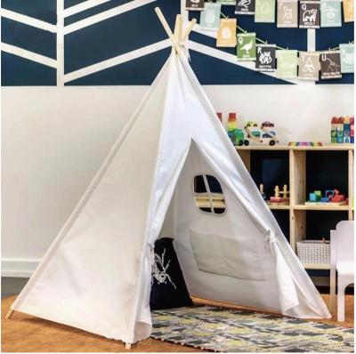 China Cotton Canvas DIY Pure white Children playing tent 120x120x145cm 2.5kgs kids sleeping house for sale