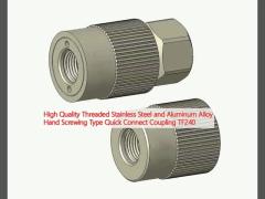 TF240-serie Gedrukt roestvrij staal en aluminium legering Handschroeven Type Quick Connect Coupling