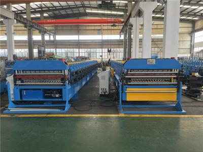 Cina Rotolo del pannello del tetto di doppio strato che forma macchina Corrguated 22 stazioni 76mm in vendita