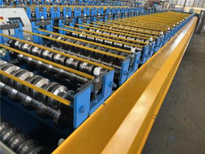 Cina Rotolo del pannello del tetto di doppio strato che forma macchina Corrguated 22 stazioni 76mm in vendita