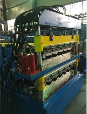 China Steel Step Tile Double Layer Roll Forming Machine 15 + 19 Stations 5.5kw for sale