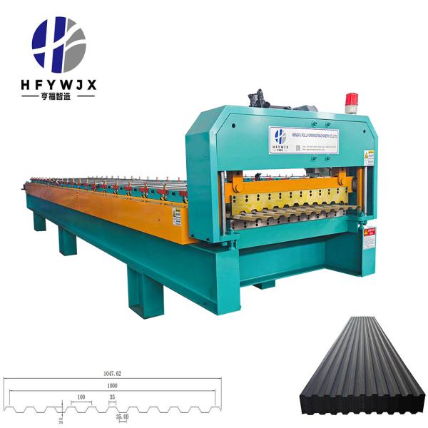 Quality Trapezoidal Roof Sheet Roll Forming Machine with PLC Control System 40M/min Forming Speed and 23 Row Molding for sale