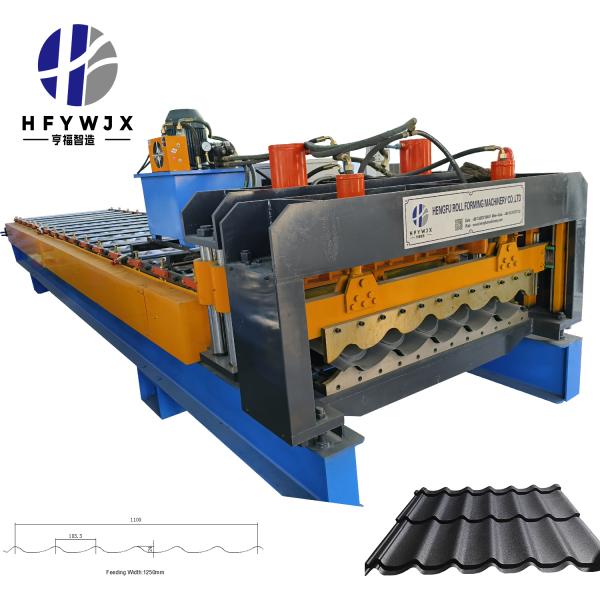 Quality 1100 Glazed Tile Roll Forming Machine with PLC Control, 16 Roll Forming Stations, and 11kw Servo Motor for Roof Making for sale