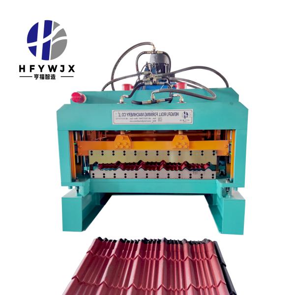 Quality PLC Controlled 1020 Glazed Tile Cold Roll Forming Machine 16 Rows Gear Drive System for sale