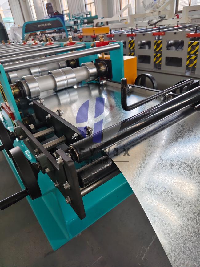 Close-up of forming stations and rollers