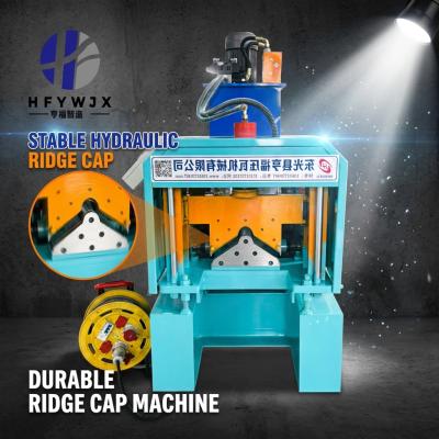 China Stable Performance Hydraulic Ridge Cap Roll Forming Machine with Customizable Profiles for Roofing Designs for sale