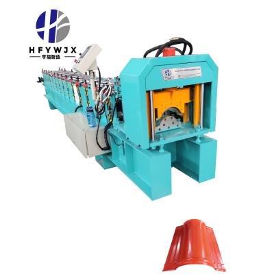 China PLC Control Ridge Tile Machine with 14 Forming Stations and 350H Steel Frame for Stable Roof Ridge Production for sale