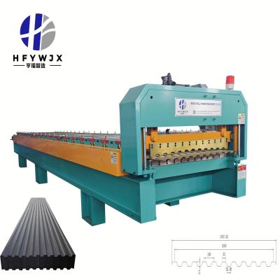 China C21 Steel Trapezoidal Roof Panel Roll Forming Machine with Linear Guide Rail System, High-Speed Production, and PLC Control for sale