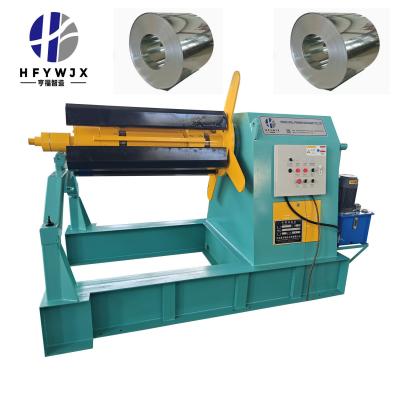 China 5.5kw 6 Ton Capacity Hydraulic Decoiler  Electric Drive For Metal Coil Processing for sale