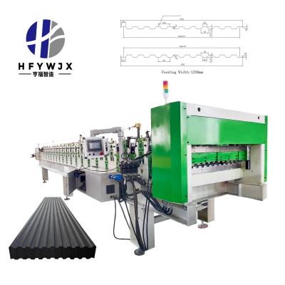 China Intelligent High-Speed PLC Controlled Double Layer Trapezoidal Roll Forming Machine for Customizable Roof Panels for sale