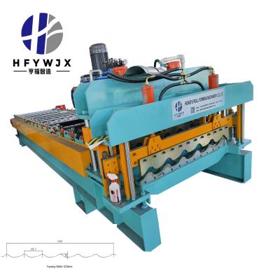 China Hydraulic Cutting 1100 Glazed Tile Roll Forming Machine With 16 Stands And 11 KW Servo Motor for sale