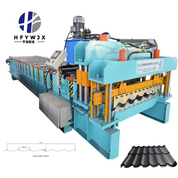 Quality Roofing Glazed Roll Forming Machine With 16 Roll Forming Stations And PLC Control System for sale