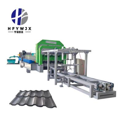 China Electric Stable High Speed Glazed Tile Production Line 1110  With 16-21 Roll Forming Stations for sale