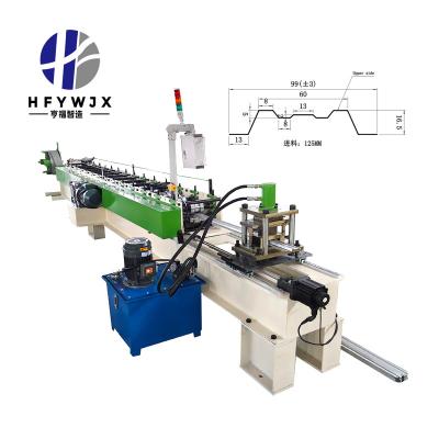 China 4kw Servo Gear Transmission Fence Roll Forming Machine PLC Electronic Control System And Custom Profiles for sale