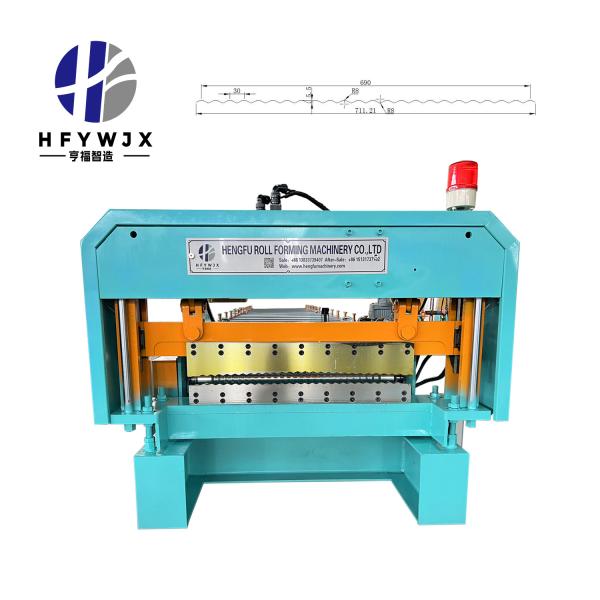 Quality 690mm Small Corrugated Roof Sheet Roll Forming Machine with PLC Touch Screen Control and Servo Flying Cut for sale