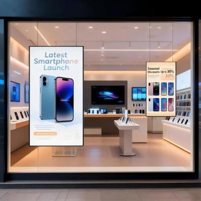 China Anti Glare Screen Digital Window Displays 55