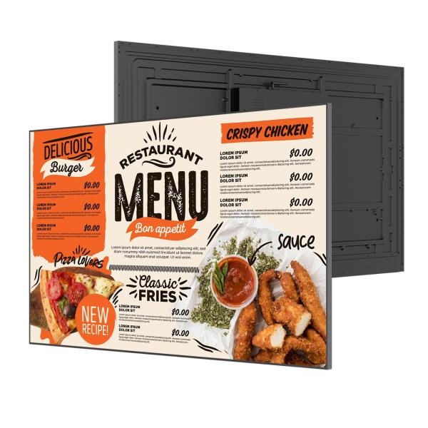 Quality 86 Inch Commercial Digital Signage Menu Boards Narrow Bezel LCD Screen Slimline for sale